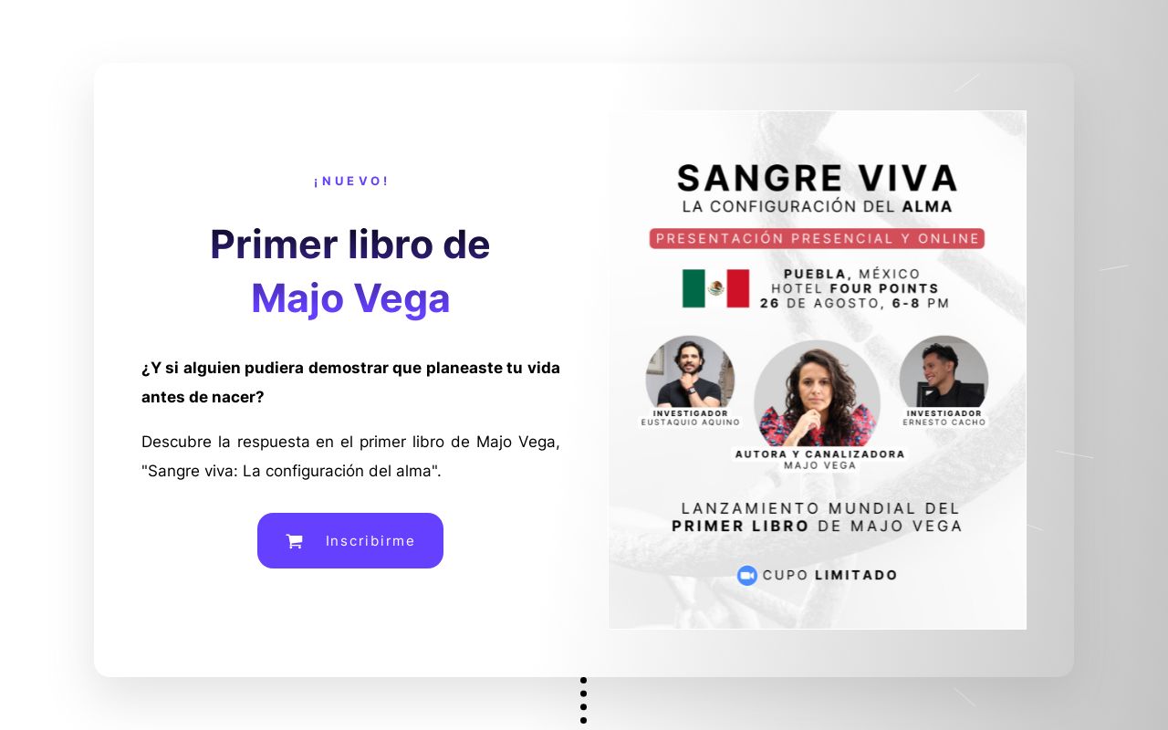 Primer libro de Majo Vega